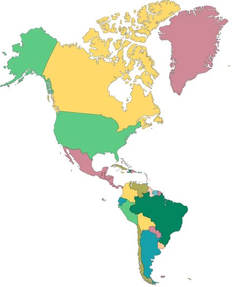 Mapa de América Político y Físico Mudo y con Nombres Países