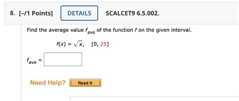 solved find the average value fave of the function f on the