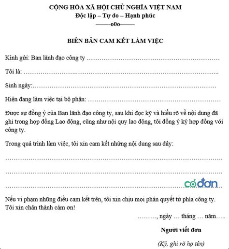 Chi tiết hơn 88 mẫu bản cam kết giữa hai bên đỉnh nhất Vietmind Edu