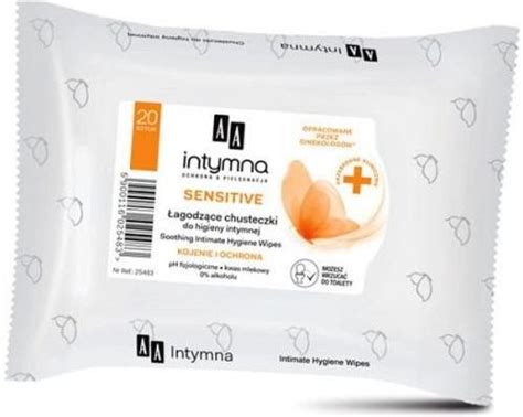 AA Intymna Ochrona Pielęgnacja Sensitive Odświeżające chusteczki do