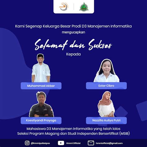 Selamat Dan Sukses Kepada Mahasiswa D3 Manajemen Informatika Yang Telah