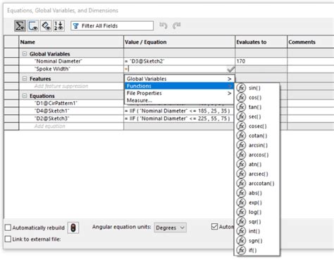Conditional Statements In SOLIDWORKS Equations TriMech