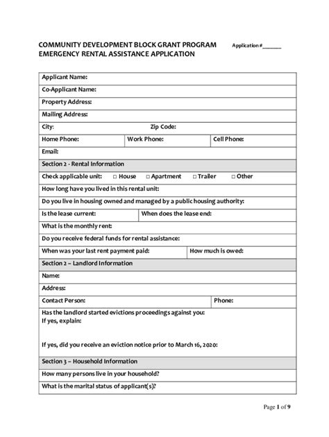 Fillable Online Emergency Rental Assistance Application Fax Email Print