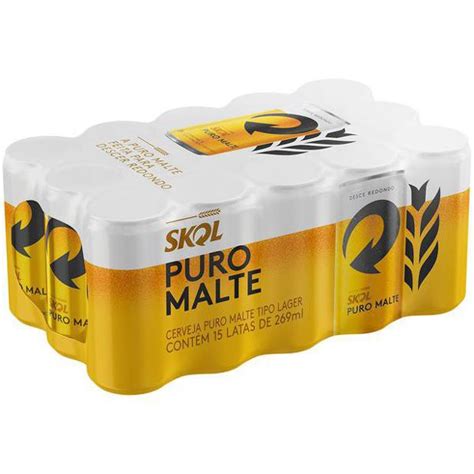 Cerveja Skol 269ML CX 15UN Puro Malte Supermercado Mundial