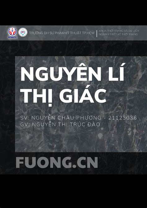 TIỂU LUẬN CUỐI KÌ nguyên lí thị giác NGUYÊN LÍ THỊ GIÁC S V N G U Y