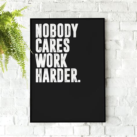 Jocko Willink Nobody Cares Work Harder Motivational Poster Wall Art