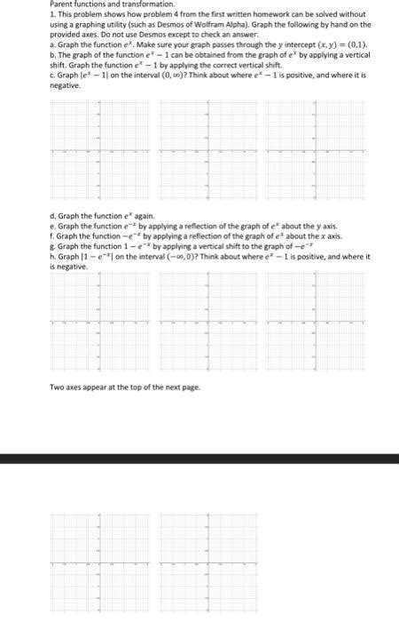 Solved Parent Functions And Transformation 1 This Problem Chegg