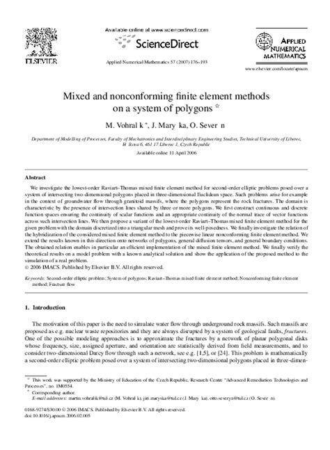 pdf mixed and nonconforming finite element methods on a system of polygons martin vohralík