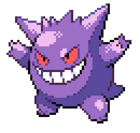 Pixel Art Gengar Pokemon Sprite