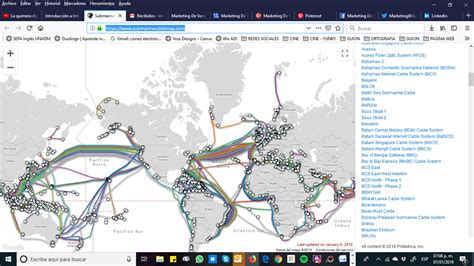 Mapa De TeleGeography Con Las Ubicaciones De Cables Submarinos Mapas