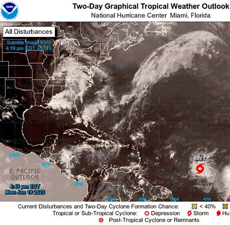 Se forma la Tormenta Tropical Bret sobre el Atlántico central El