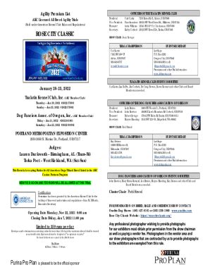 Fillable Online Premium List REVISED THREE AKC LICENSED ALL BREED