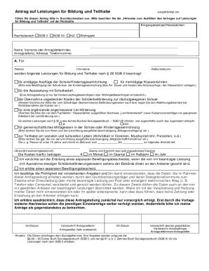 Ausfüllbar Online Hinweise zum Ausfllen des Antrags auf Leistungen fr