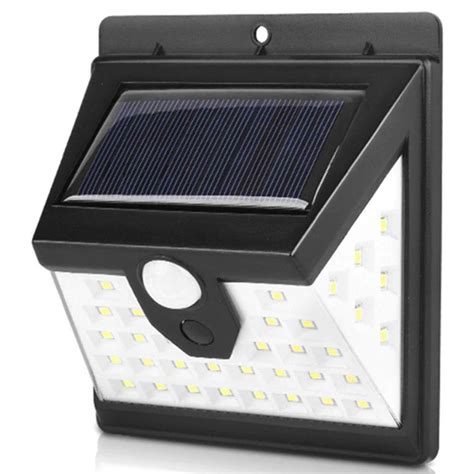 Luminária Solar Parede 40 Led Sensor Presença 3 Funções Energia Lampada