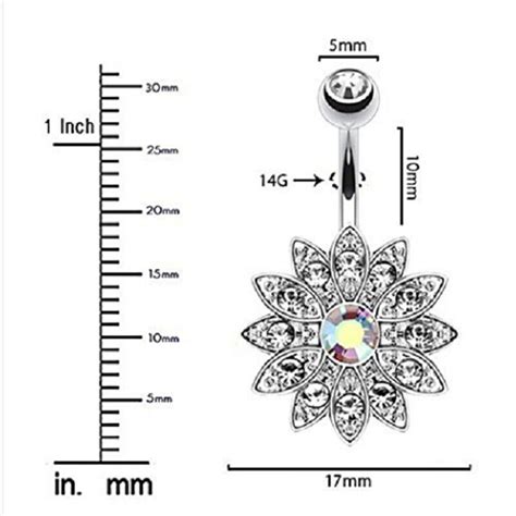 X Set Stainless Steel Crystal Belly Button Rings Navel Body Jewelry