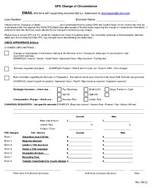 Change Of Circumstance Template Docx Fill And Sign Printable Template