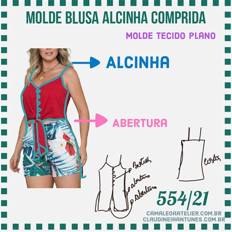 Molde Blusa Alcinha Comprida 554 21 CAMALEOA ATELIER DE COSTURA