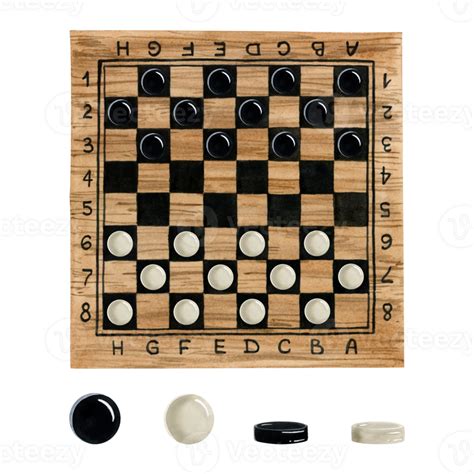 dames Jeu aquarelle illustration avec en bois échecs planche main tiré