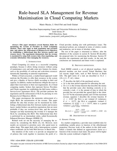 pdf rule based sla management for revenue maximisation in cloud computing markets