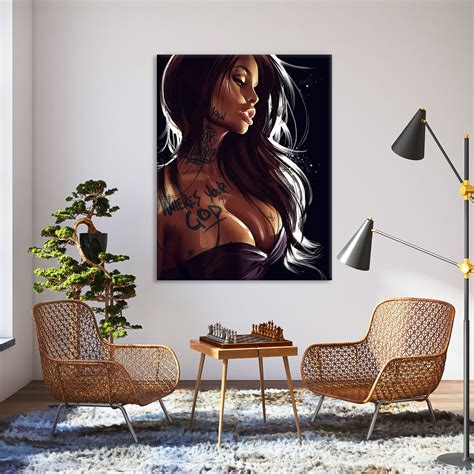 African Woman Canvas Wall Art Black Woman Wall Print Modern Home And