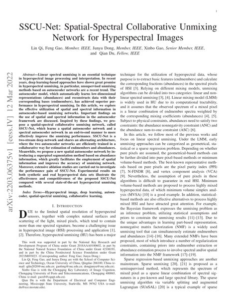 pdf sscu net spatial spectral collaborative unmixing network for hyperspectral images
