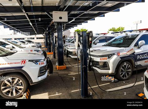 Elektrische Patrouillen Auf Dem Hof Der Stadtpolizei Von Hermosillo