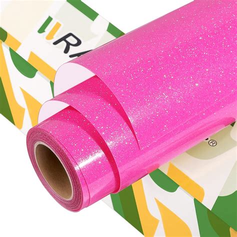 Amazon WRAPXPERT Pink Glitter HTV Heat Transfer Vinyl Pink Iron On