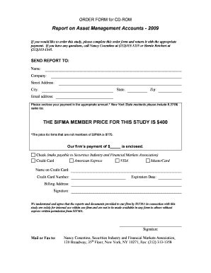 Fillable Online Sifma ORDER FORM For CD ROM Sifma Fax Email Print