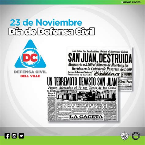 Hoy es el Día Nacional de la Defensa Civil Municipalidad de Bell Ville
