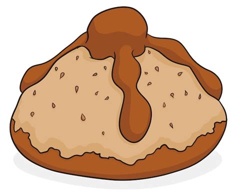 Delicioso pan de muerto recién horneado al estilo de las caricaturas