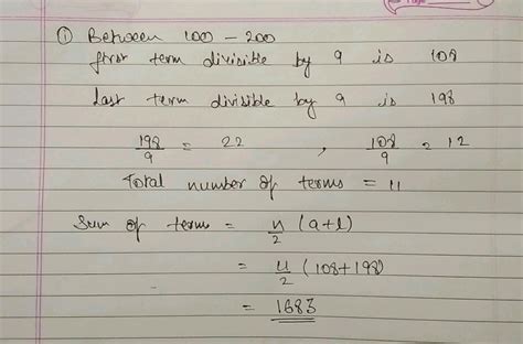 find the sum of the integers between 100 and 200 that are divisible by 9