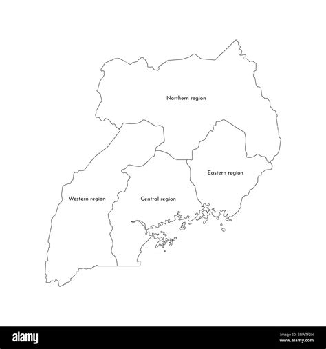Vector Isolated Illustration Of Simplified Administrative Map Of Uganda