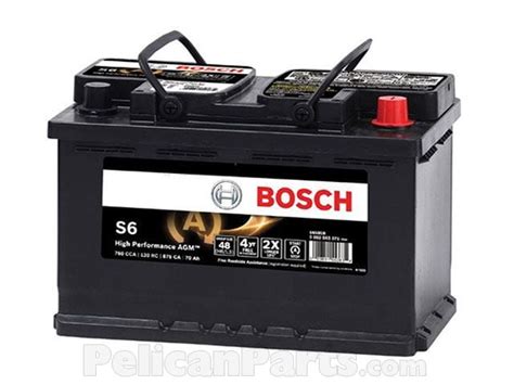 Battery Bosch S6 AGM High Performance S6585B 028851553834 Pelican Parts