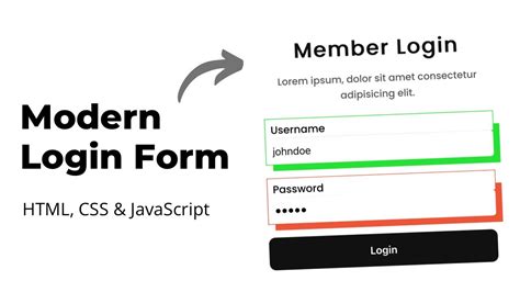 Design Modern Login Form With Validations Using HTML CSS JavaScript