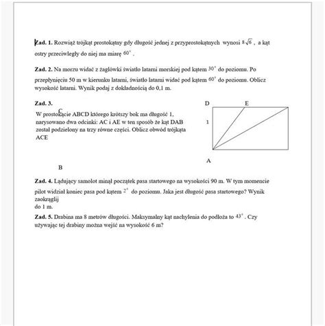 Matematyka Zadania W Zalaczniku Brainly Pl