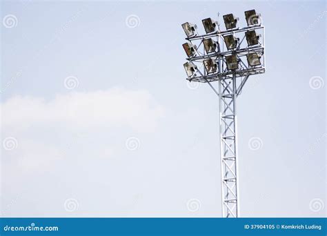 Stadium Light Poles Stock Image Image Of Steel Lamp 37904105