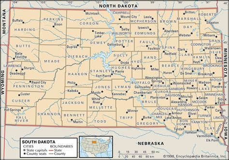 South Dakota County Maps Interactive History Complete List