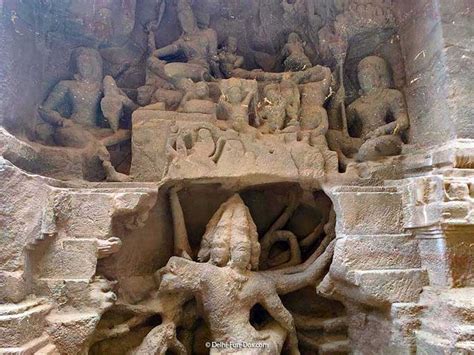Ravana Statue At Kailasa Temple Ellora Caves Delhi Fun Dos