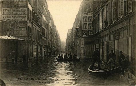 Paris Inondations 1910 Rue de Seine à Paris Cartorum