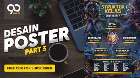 Desain Poster Struktur Organisasi Dengan CorelDraw Tema Mobile