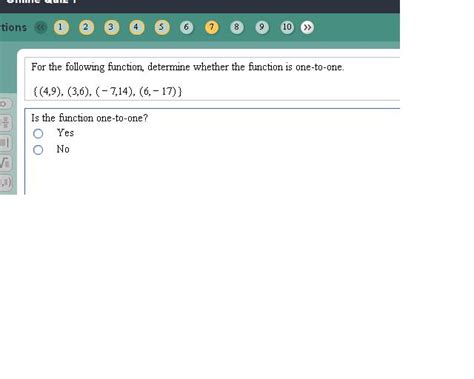 solved for the following function determine whether the