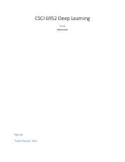 Final S Csci Deep Learning Solutions Pdf Csci Deep