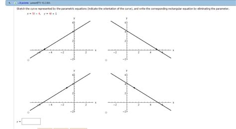 solved sketch the curve represented by the parametric