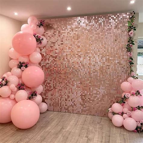 36 Rose Gold 12x12 Shimmer Sequin Wall Panels Etsy