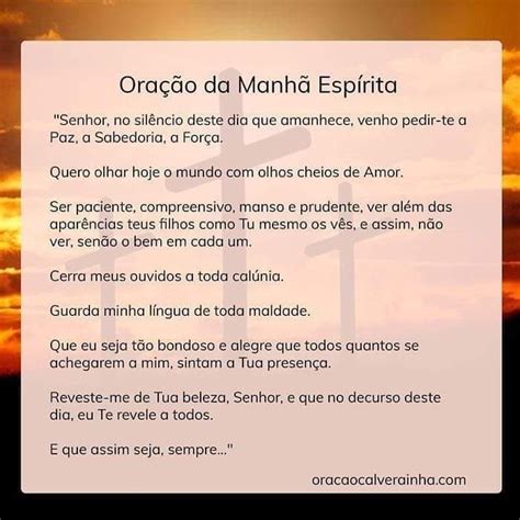 Grupo Joanna de Ângelis on Instagram ORAÇÃO DA MANHÃ No silêncio