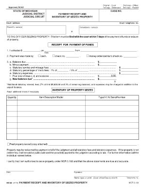 Fillable Online Courts Mi Original Court 1st Copy Defendant
