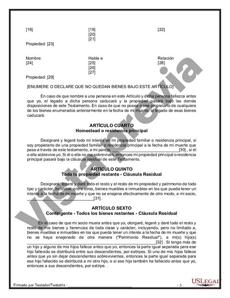 Jurupa Valley California Formulario de última voluntad y testamento