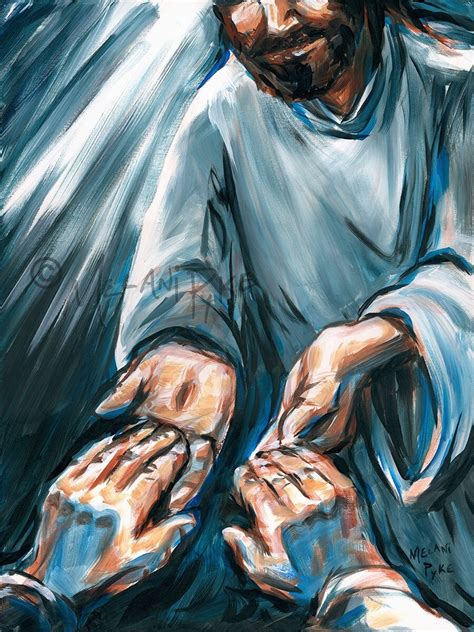 Painting Or Print Of Doubting Thomas Touching Jesus Hands Christian