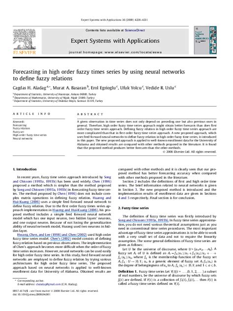 pdf forecasting in high order fuzzy times series by using neural networks to define fuzzy