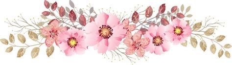 Pink Watercolor Floral Isolated Floral Watercolor Vector Flowers